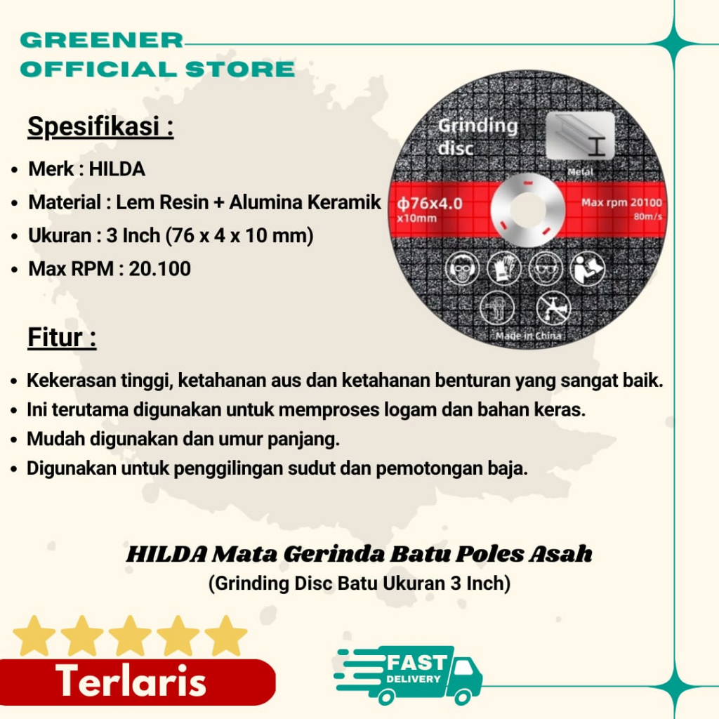 Jual HILDA Mata Gerinda Batu Poles Asah / Grinding Disc Batu Ukuran 3 ...