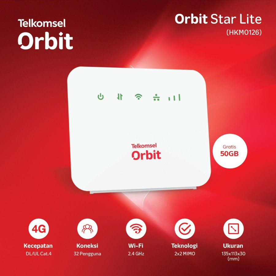 Jual Modem Orbit Star Lite Unlock HKM0126 Router WiFi 4G Free Telkomsel ...
