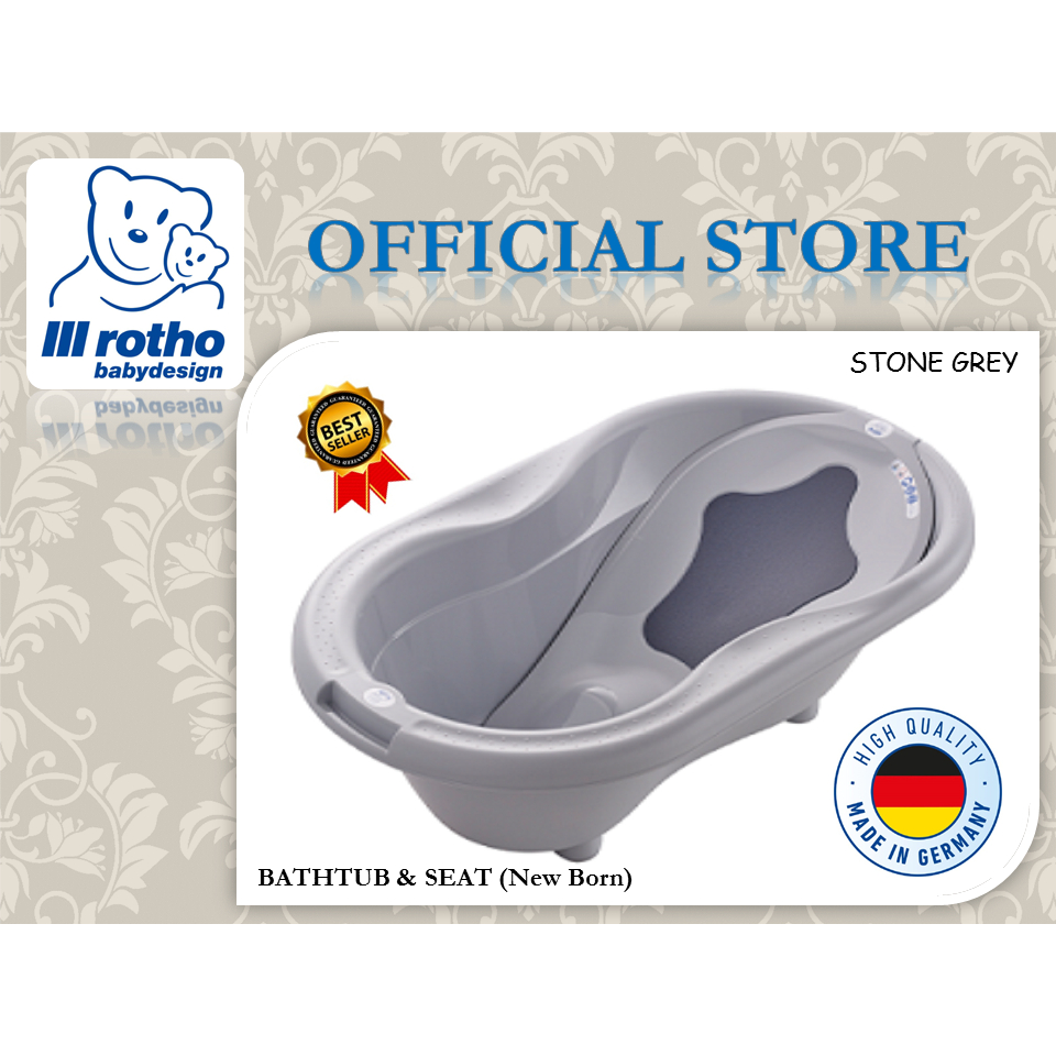 Jual ROTHO BABY BATHTUB and SEAT - STONE GREY | Shopee Indonesia