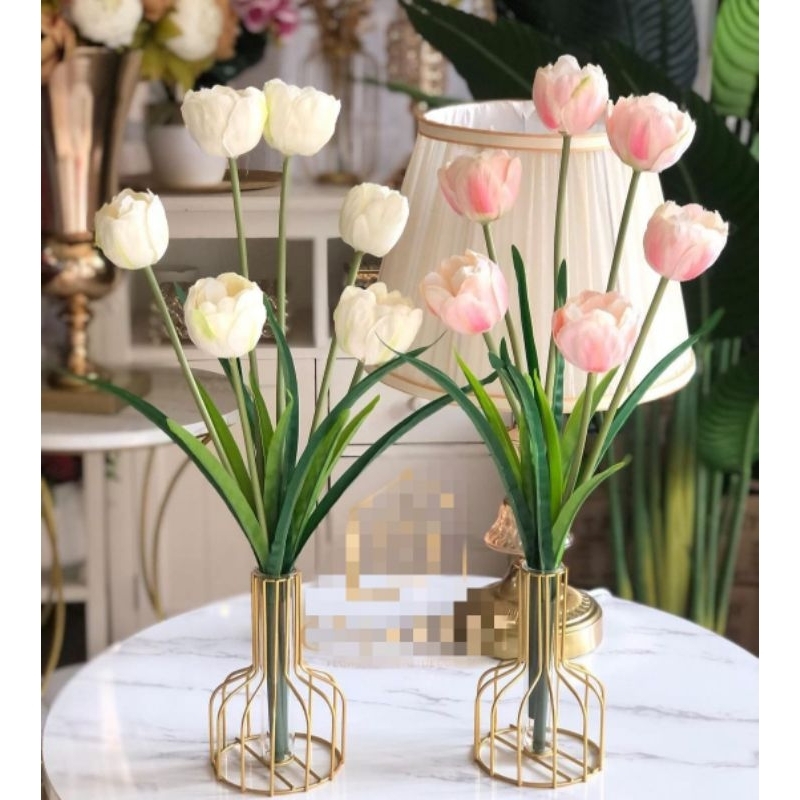 Jual bunga tulip mekar premium 60cm kepala 3 perpcs tanpa pot | Shopee ...