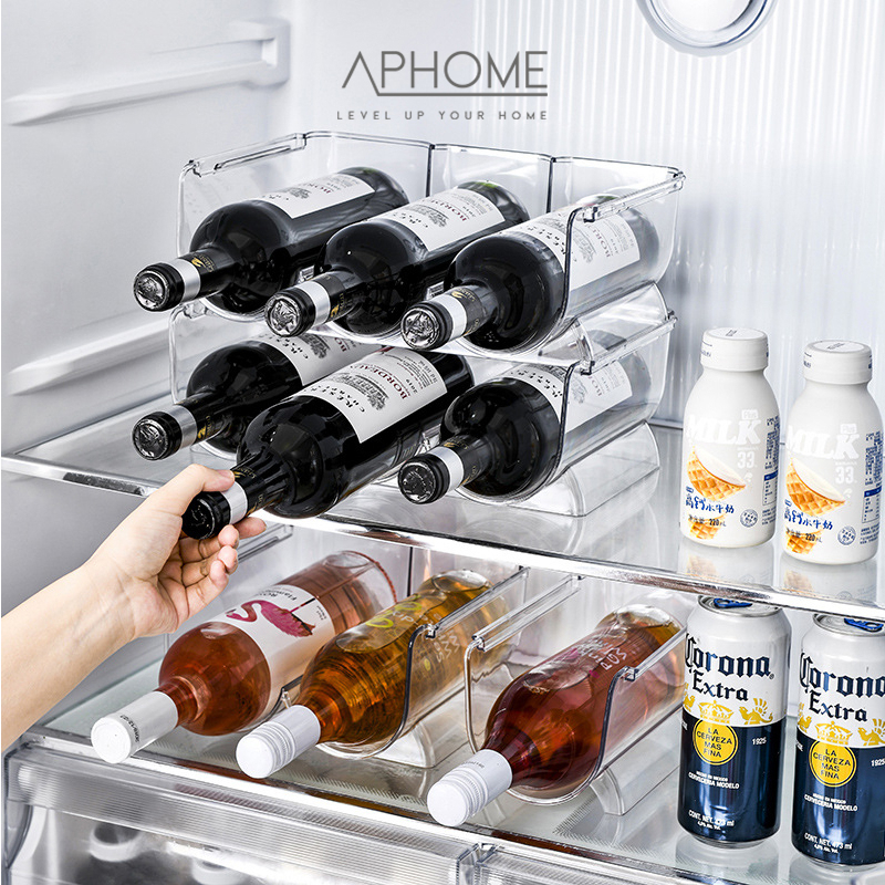 Jual APHOME Rak Botol Minuman Susun Transparan Bottle Holder Organizer ...