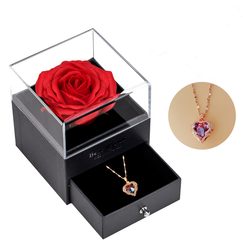 Jual Topspot Mawar Bunga Abadi Sayap Malaikat Cinta Hati Kalung dan ...