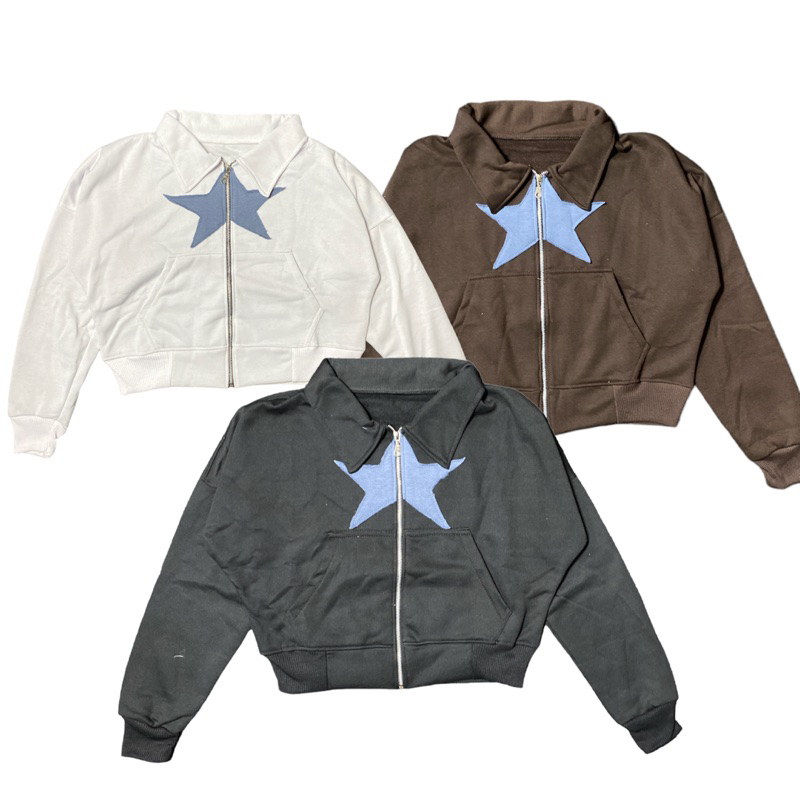 Jual Stiego-Ziper jaket Star Sweater Polo Crop /bintang jacket/Ziper ...