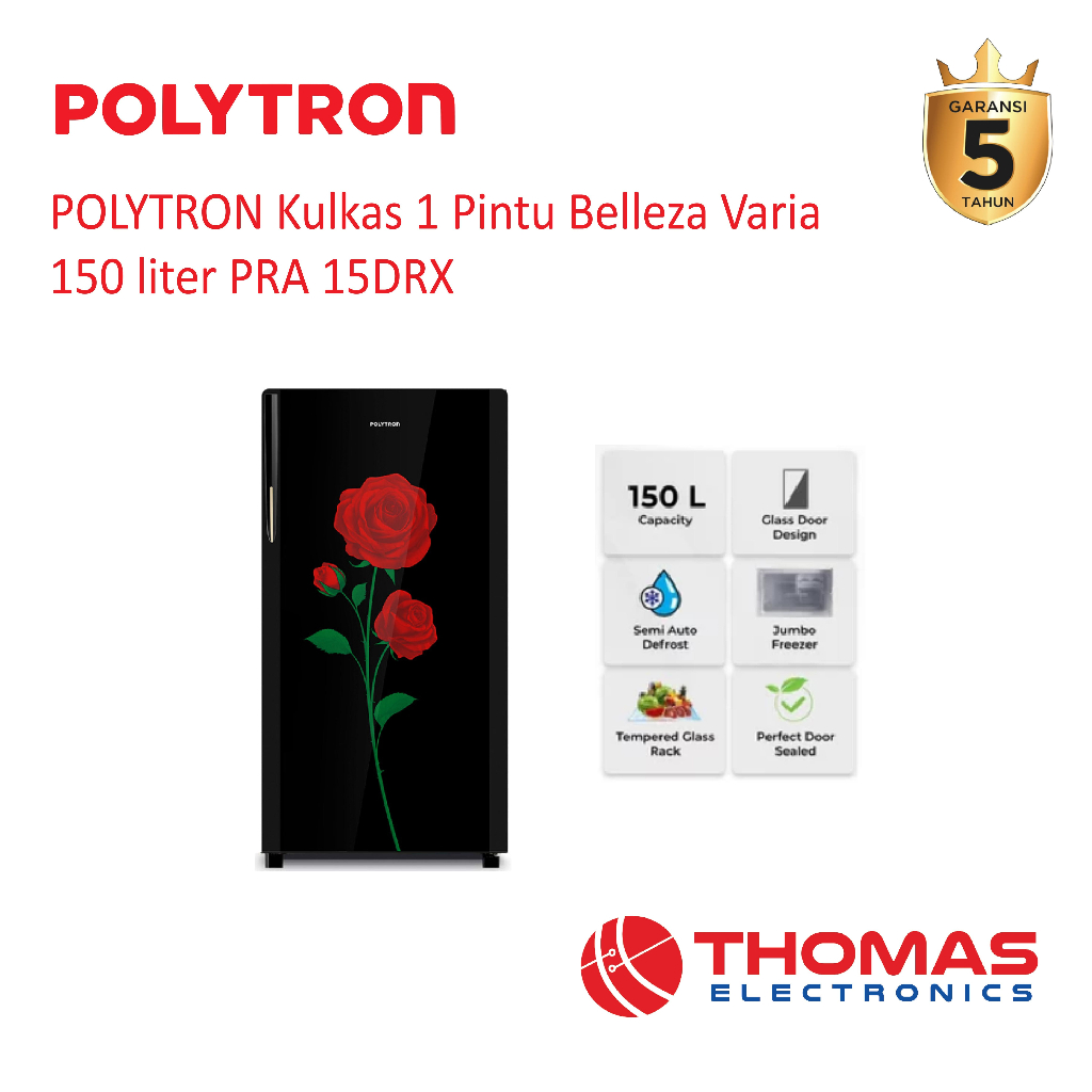 Jual POLYTRON Kulkas 1 Pintu Belleza 150L PRA 15DRX PRA15DRX Semi ...