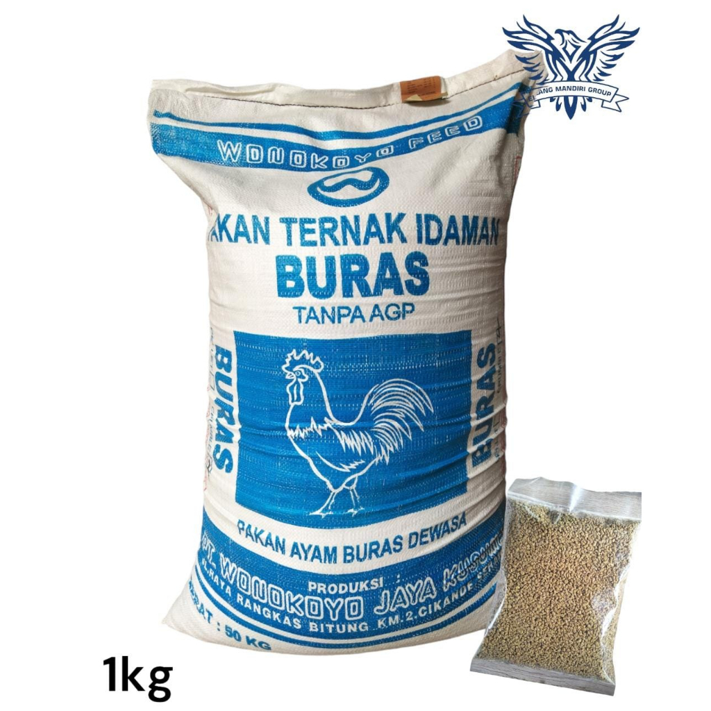 Jual Repack 1Kg Pakan Ayam BURAS Tanpa AGP Makanan Ayam Wonokoyo ...