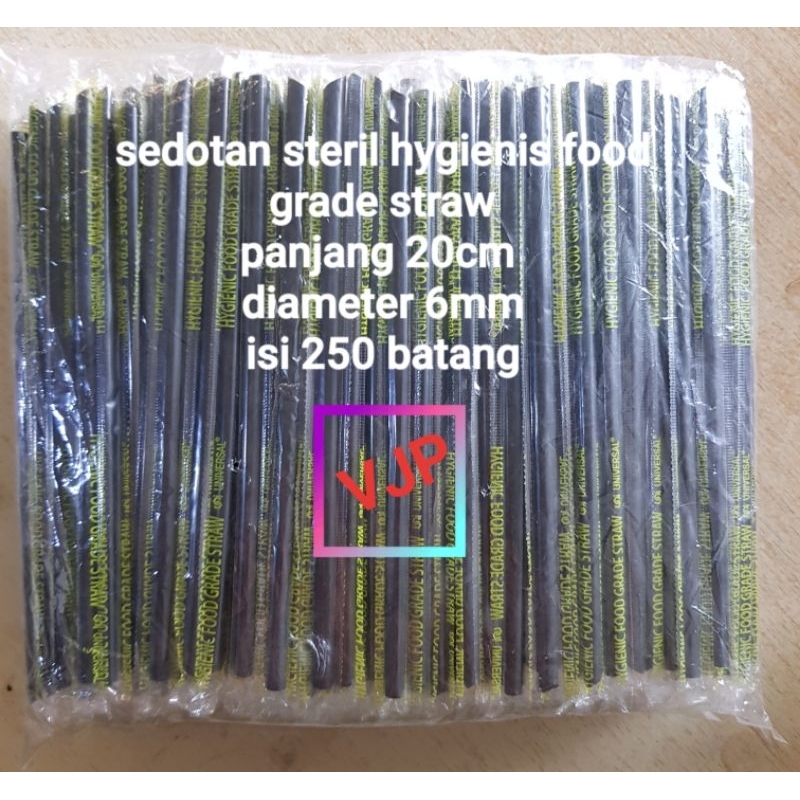Jual Sedotan Steril Hygienis Food Grade Straw Universal 6mm Hitam Jus ...
