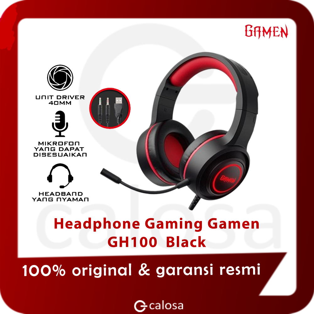 Jual Headset Gaming GAMEN GH100 Black Professional Gaming Headset 3D ...