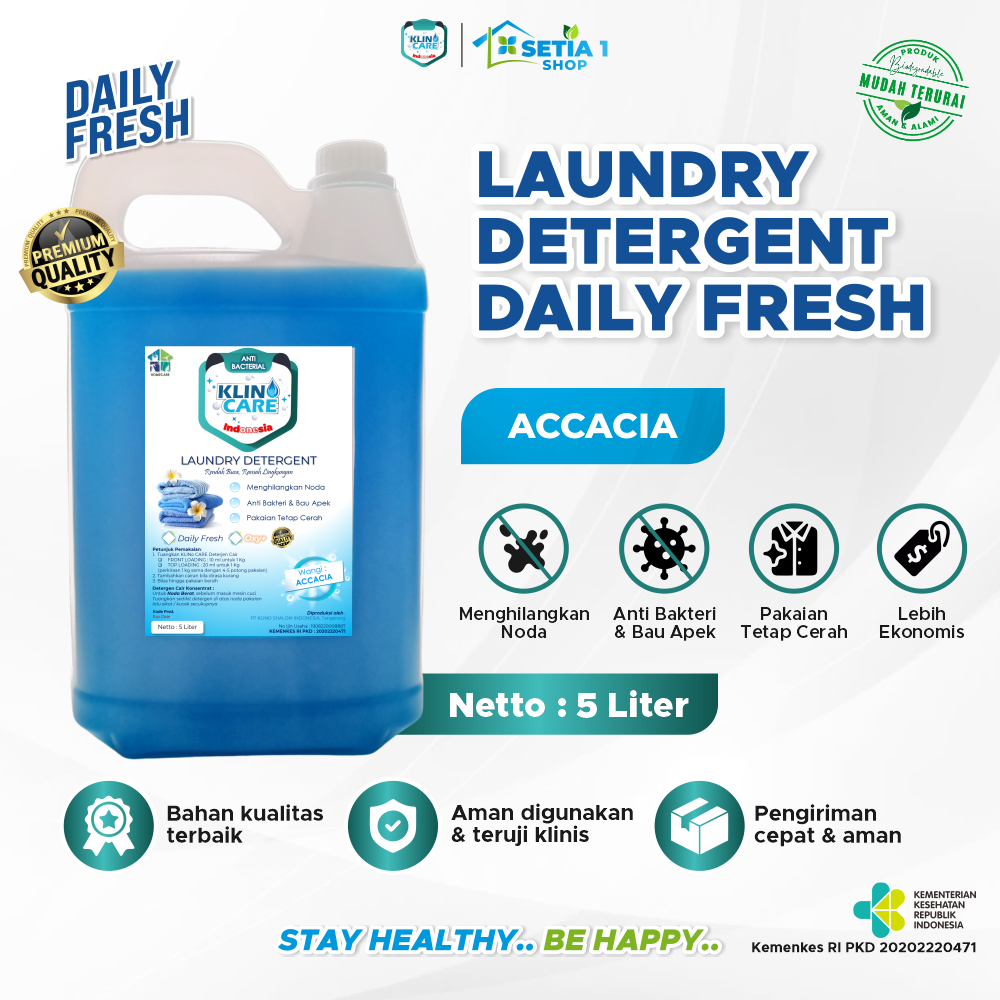 Jual Detergen Cair Klino Care 5 Liter Detergent Laundry Accacia Anti ...