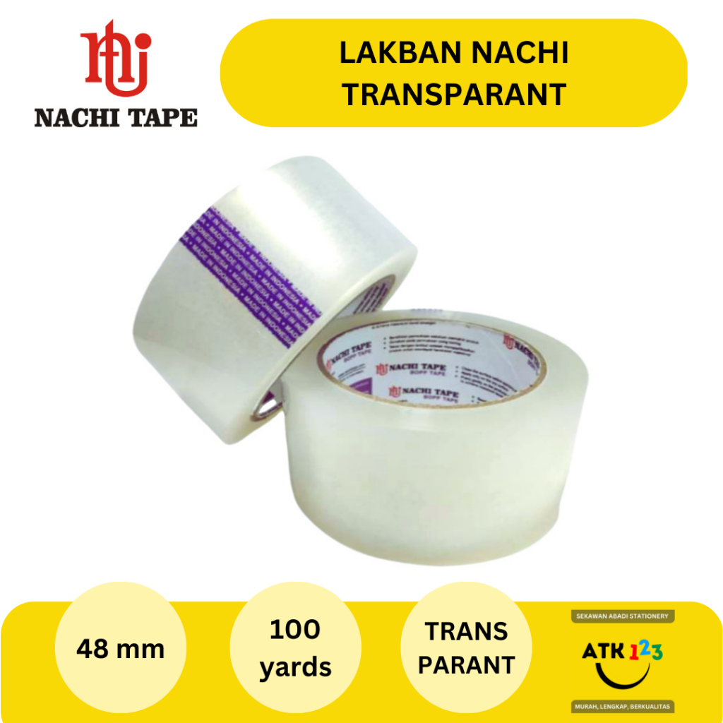 Jual NACHI Lakban Nachi 48mm 100 yard BENING/COKLAT Plakban OPP ORIGINAL!!! | Shopee Indonesia