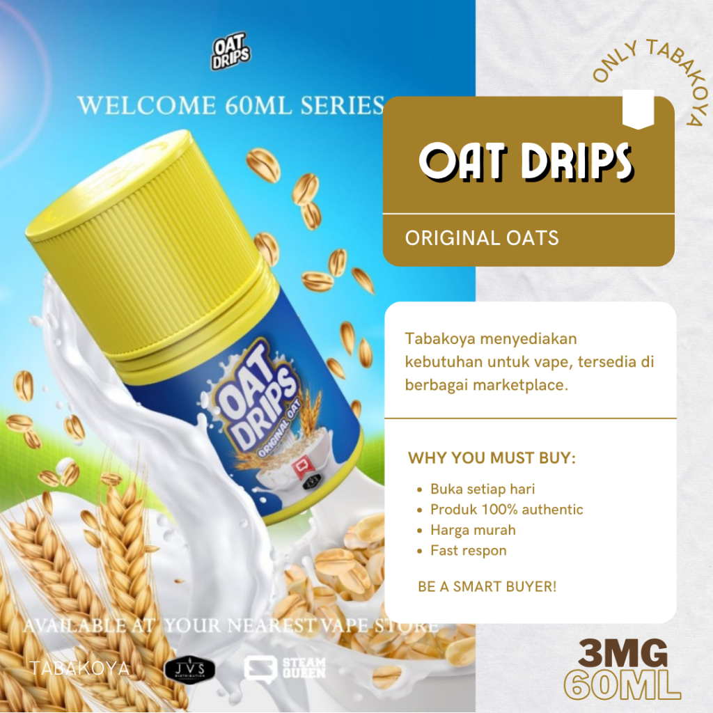 Jual OAT DRIPS V1 LIQUID 3MG 60ML ORIGINAL OATS BY STEAM QUEEN JUICE ...