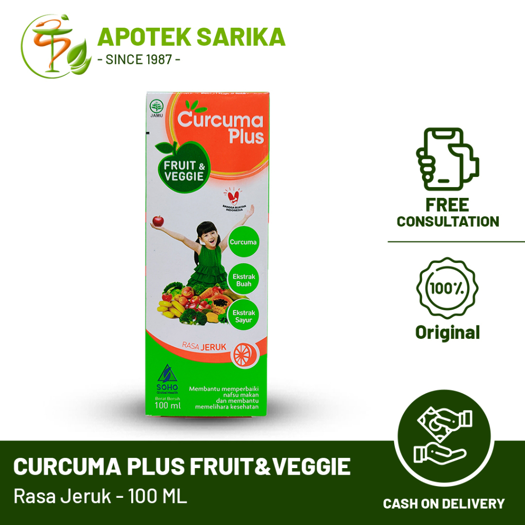 Jual Curcuma Plus Fruit & Veggie 100ML / Multivitamin Ekstrak Buah dan ...
