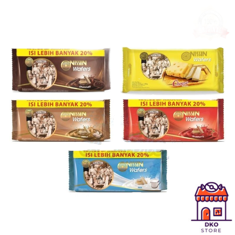 Jual NISSIN Wafers 132 gr gram All Varian Rasa Chocolate / Strawberry ...