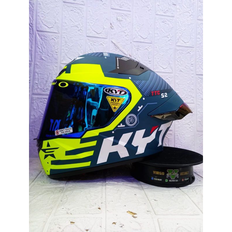 Jual HELM KYT TT COURSE FUSELAGE MATT YELLOW PAKET VISOR + SPOILER IRIDIUM | Shopee Indonesia