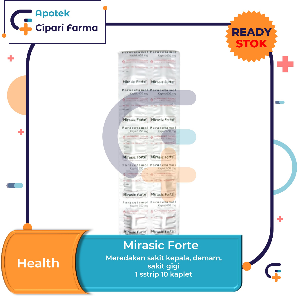 Jual Mirasic Forte Obat Turun Panas Demam | Pereda Sakit Kepala isi 10 ...