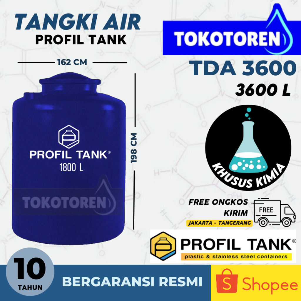 Jual TOREN / TANGKI KIMIA / CHEMICAL PROFIL TANK 3600 LITER GARANSI ...