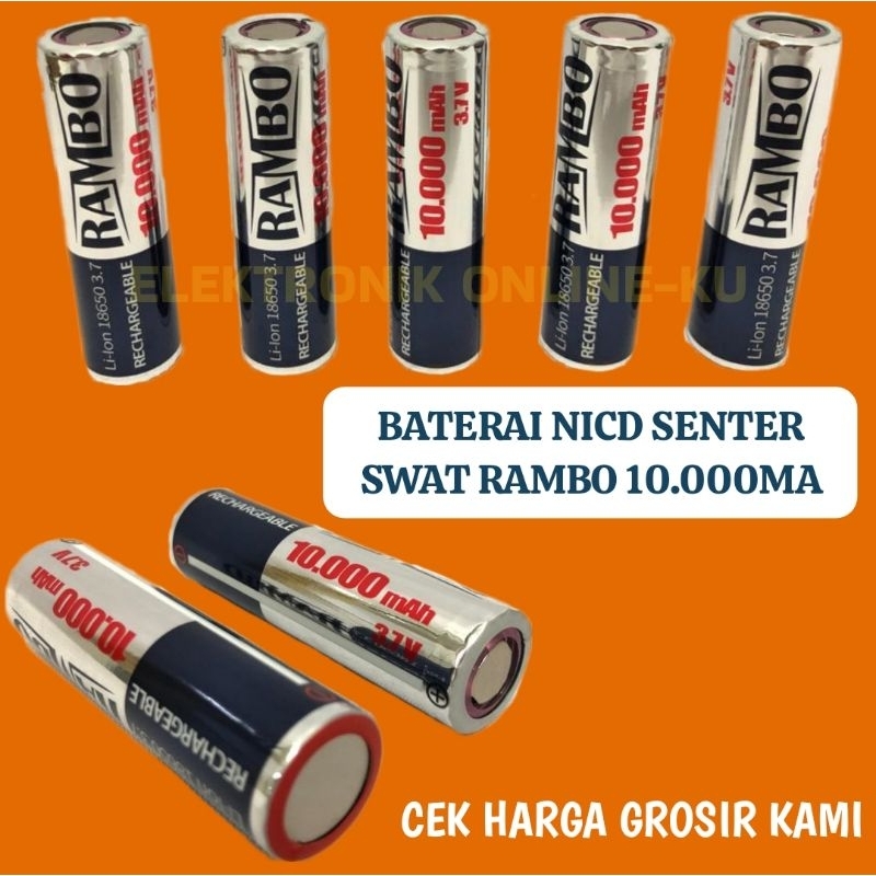 Jual BATERAI RECHARGEABLE 3,7V 10000MAH RAMBO | Shopee Indonesia