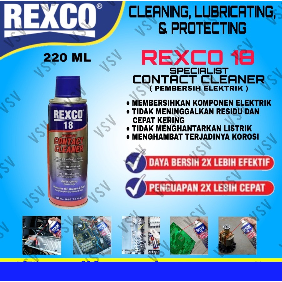Jual REXCO 18 (220ml) specialist contact cleaner | Shopee Indonesia