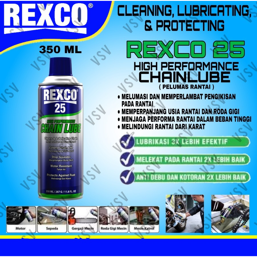 Jual REXCO 25 (350ml) chain lube pembersih rantai | Shopee Indonesia