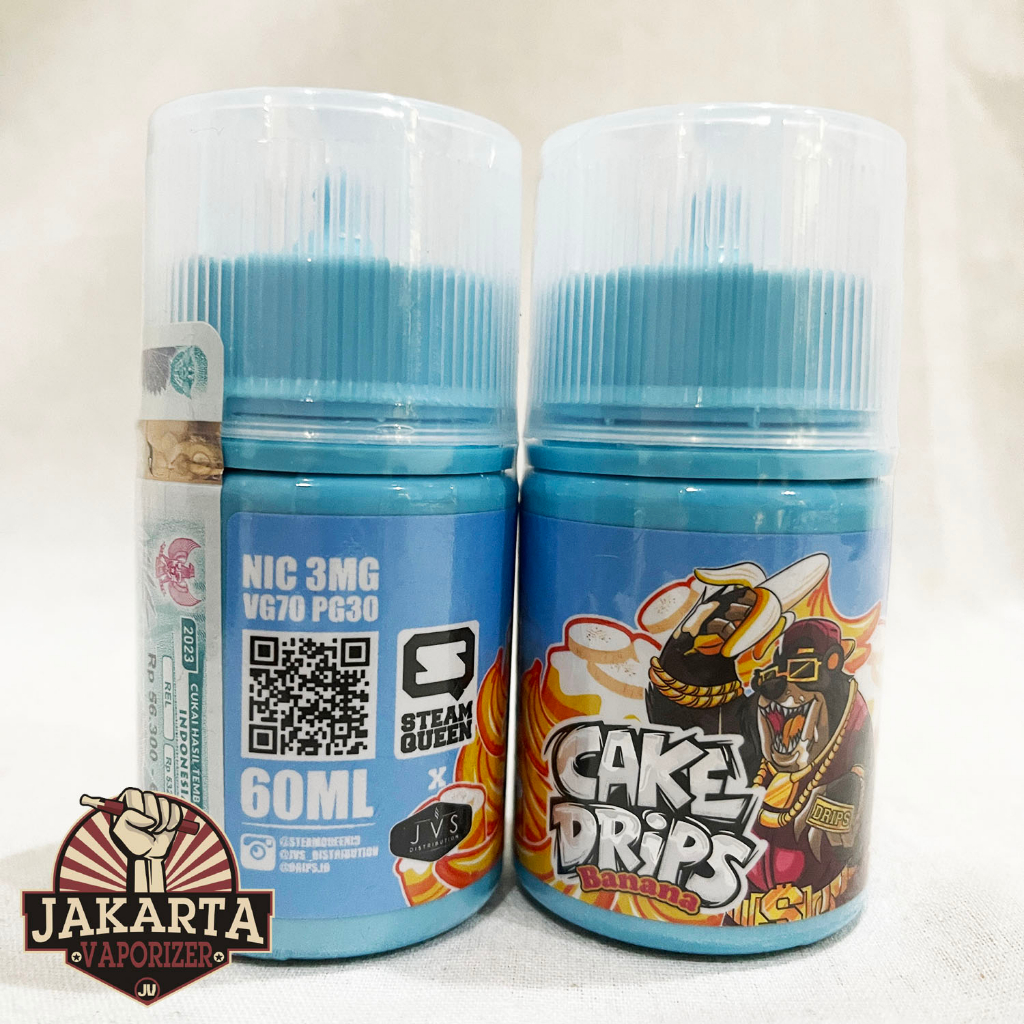 Jual CAKE DRIPS BANANA CAKE 60ML 3MG 6MG BY JVS X STEAMQUEEN | Shopee Indonesia