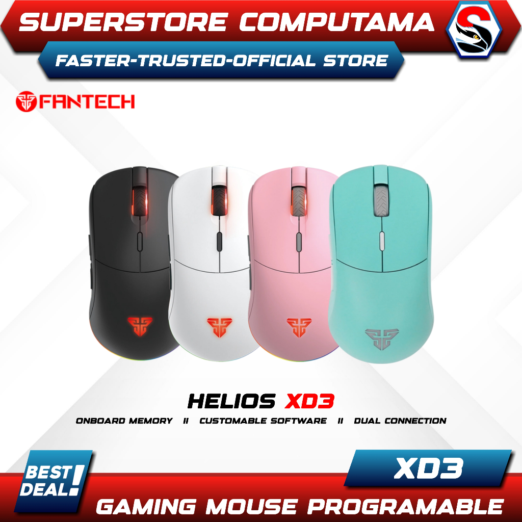 Jual Fantech HELIOS XD3 Wireless Mouse Gaming RGB Dual Mode | Shopee ...