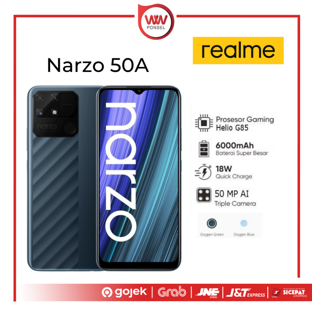 Jual Hp Realme Narzo 50A RAM 4GB Internal 128GB Garansi Resmi | Shopee Indonesia
