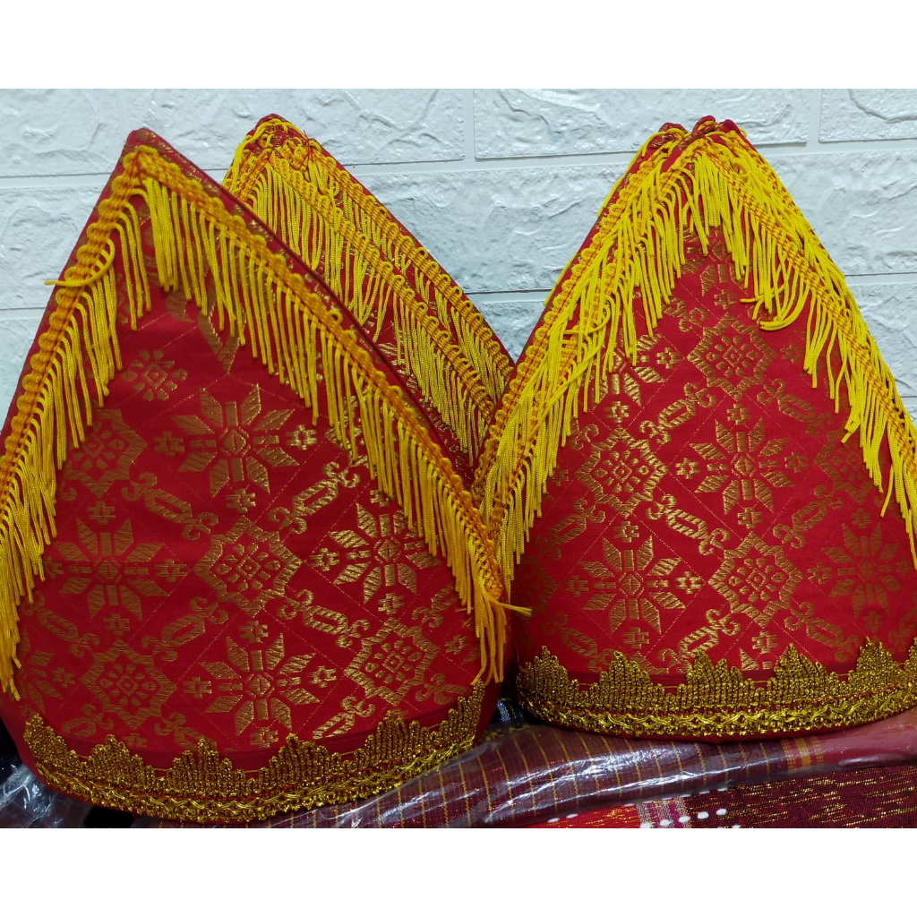Jual Topi Adat Batak Suji - topi songket - topi adat Melayu paket 10 ...