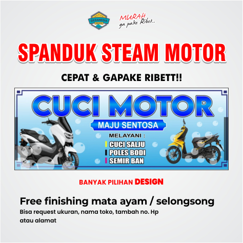 Jual Cetak Spanduk Banner Plang Cuci Motor (Banyak Pilihan Design ...