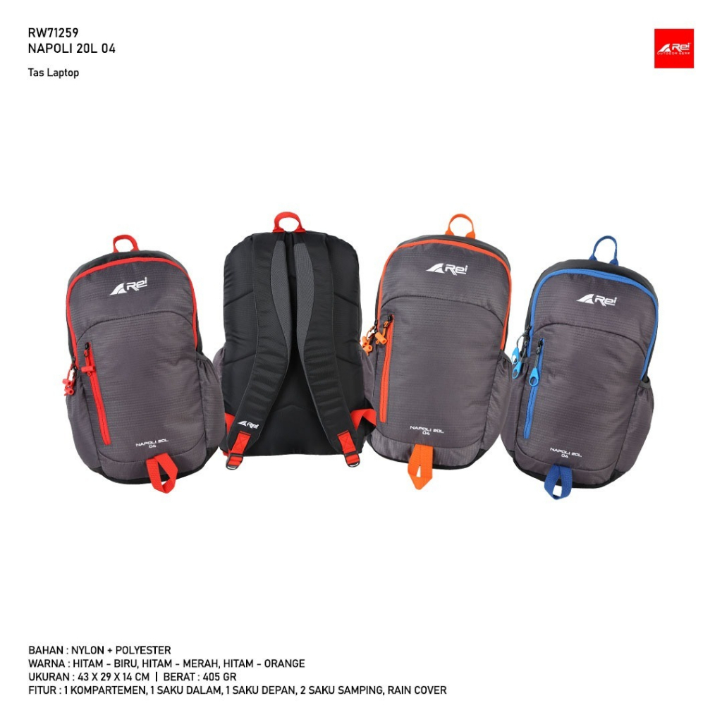 Jual Tas Ransel Napoli 04 20 Liter Arei Outdoorgear | Shopee Indonesia