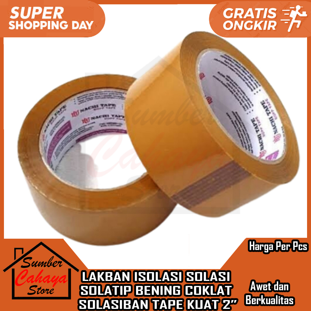 Jual Tape Lakban Coklat 48 Mm X100y Nachi Isolasi Selotip Solatip Solasi Solatif Besar 2” Inch ...