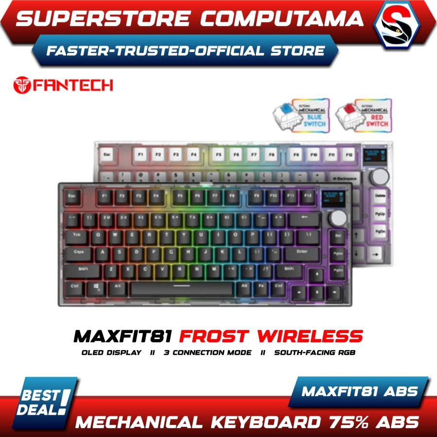 Jual Fantech MAXFIT81 Wireless Bluetooth 75% Mechanical Keyboard Gaming ...