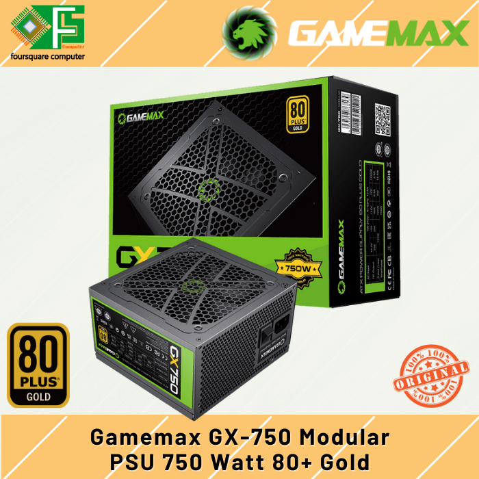 Jual PSU 750 Watt 80+ Gold Gamemax GX-750 Modular | Power Supply 750W ...