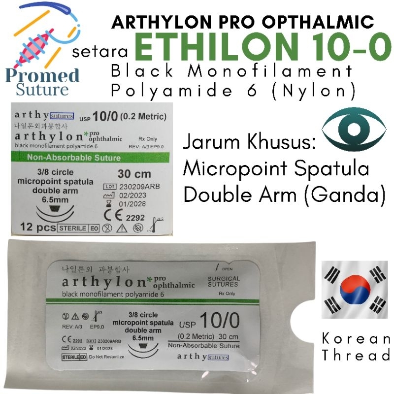 Jual Ethilon 10/0 Arthylon Benang Jahit Bedah Black Nylon Ethicon ...