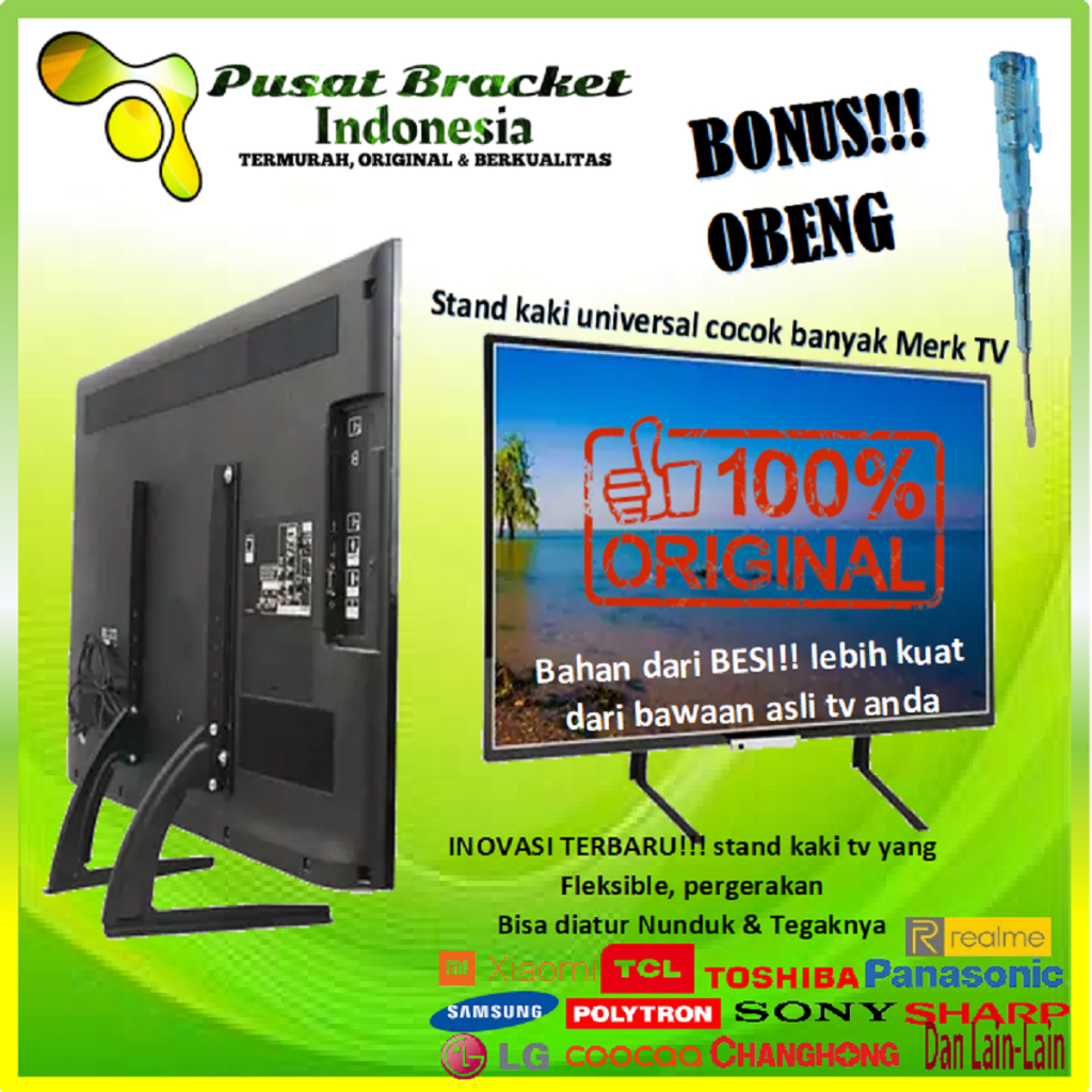 Jual Standing kaki TV LED LCD Universal Cocok semua UKURAN dan MERK TV ...