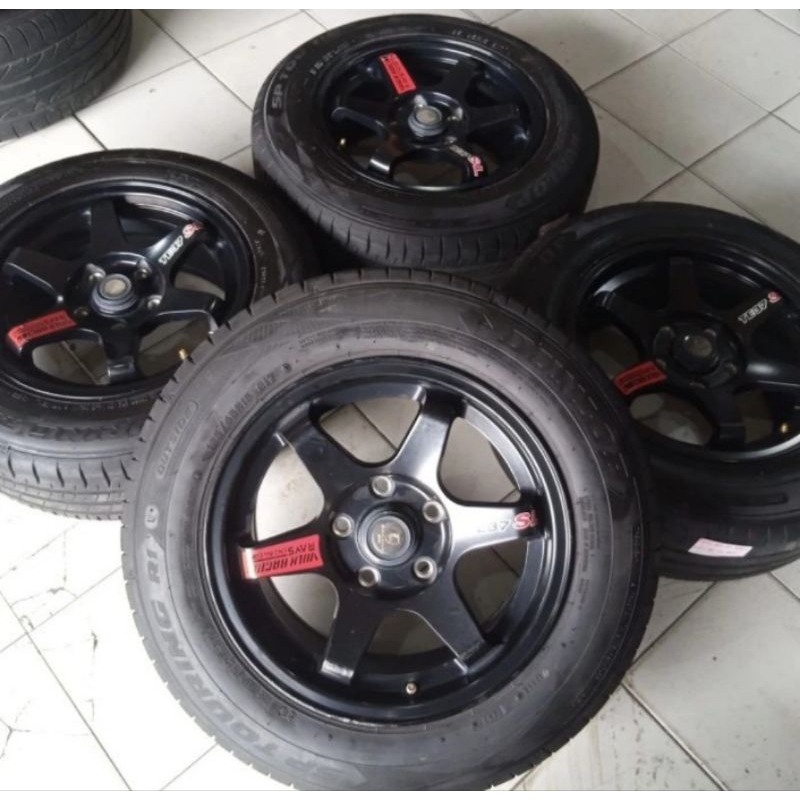 Jual Velg mobil te37 ring 15 lebar 7 pcd 5x114 et 35 ban 195/65/15 ...
