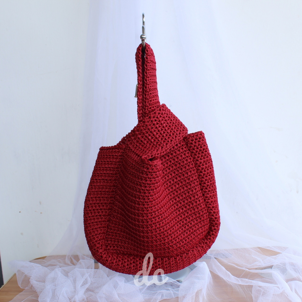 Jual tas hamper knot bag rajut / tas rajut unik ala jepang | Shopee ...