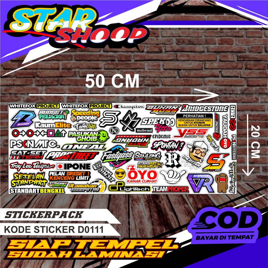 Jual STICKERPACK VIRAL ISI 50 PCS LEBIH ( sudah laminasi dan potong ...