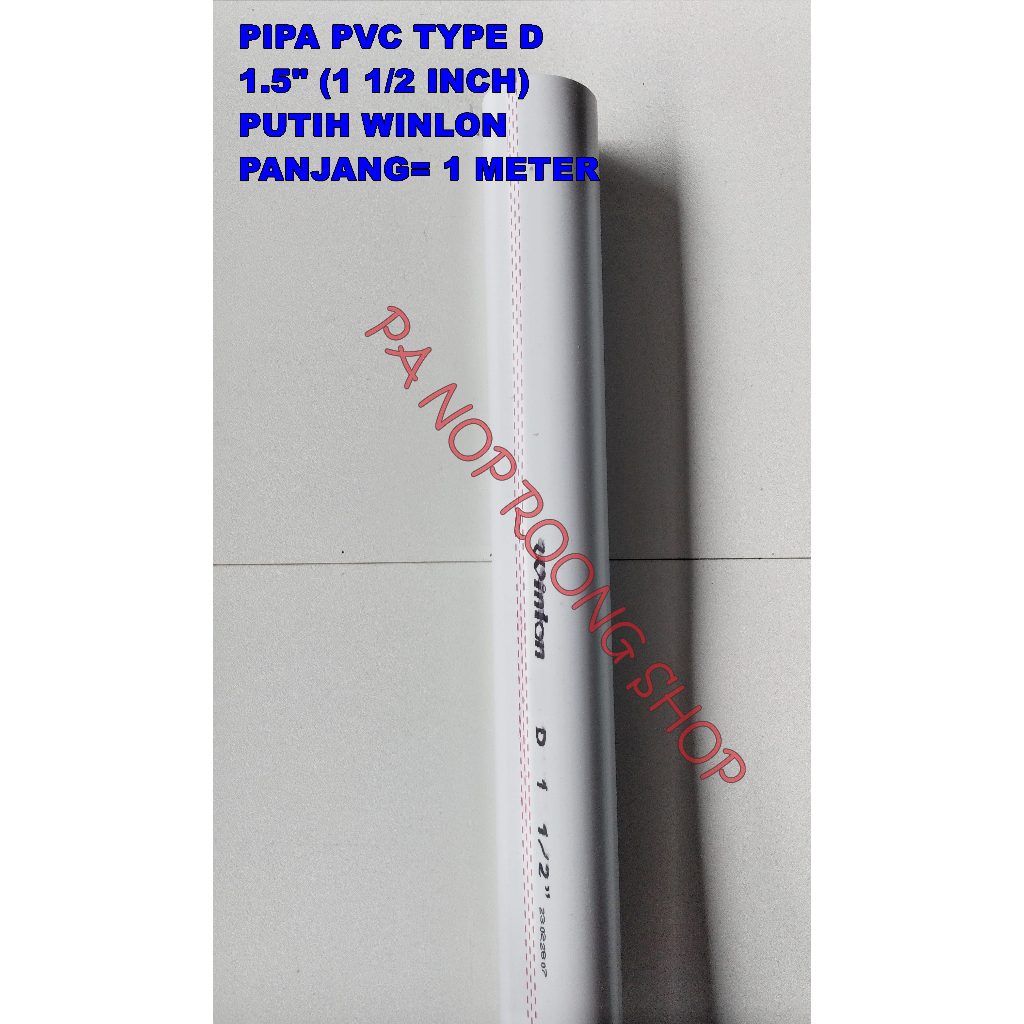 Jual PIPA PVC 1 1/2 INCH PANJANG 1 METER PUTIH WINLON | Shopee Indonesia