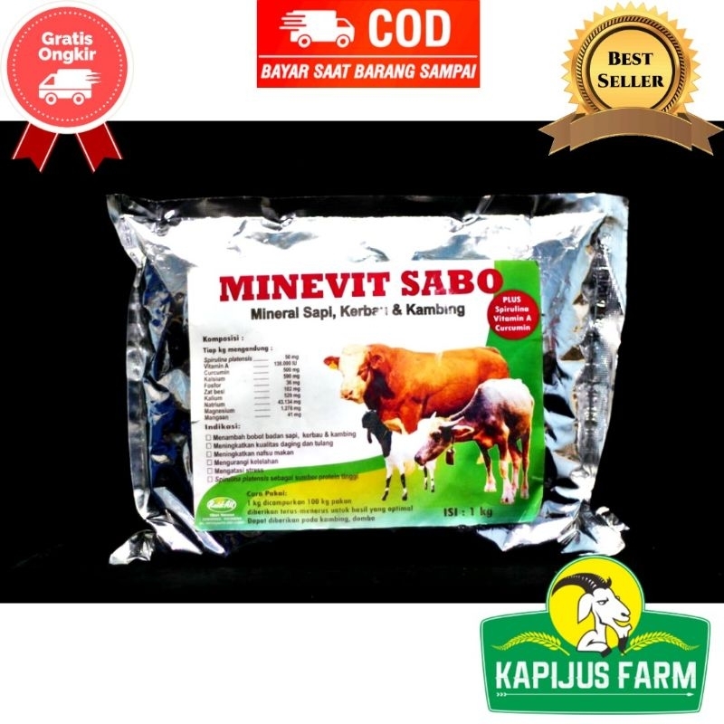 Jual Minevit Sabo Mineral Sabo 1kg Vitamin Mineral Sapi Kambing Kerbau ...