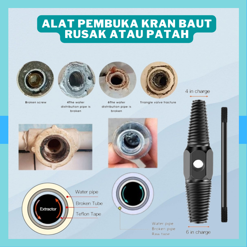 Jual Alat Cabut Pipa Keran Rusak 1/2" 3/4" Broken Pipe Extractor Kran ...