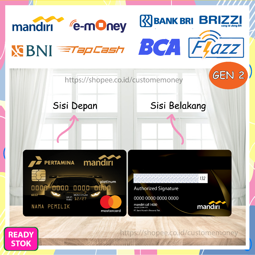 Jual KARTU EMONEY DESIGN PERTAMINA MANDIRI KEREN ETOLL E-MONEY MANDIRI ...