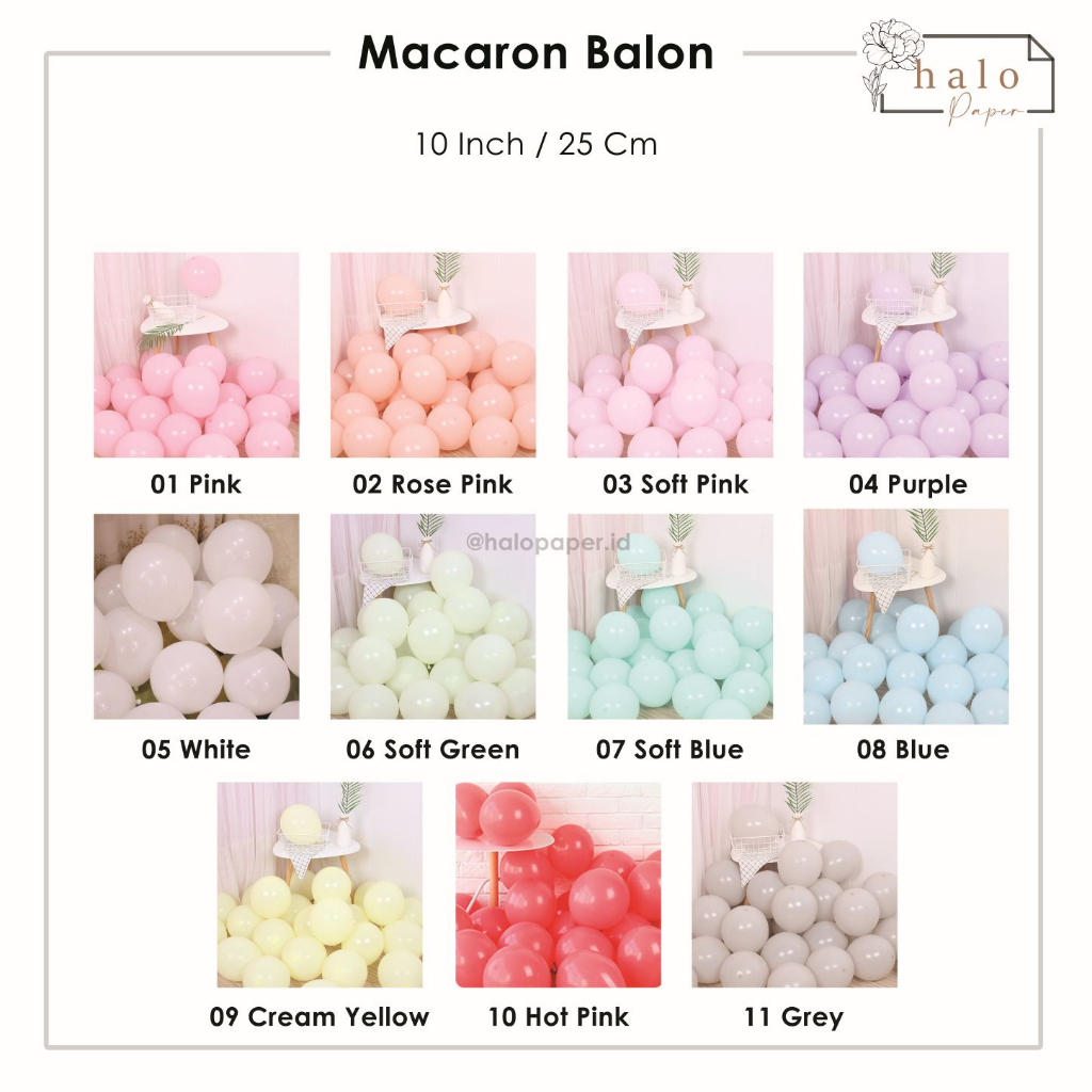 Jual BALON MACARON UKURAN 10 INCH / ±25 CM | Shopee Indonesia