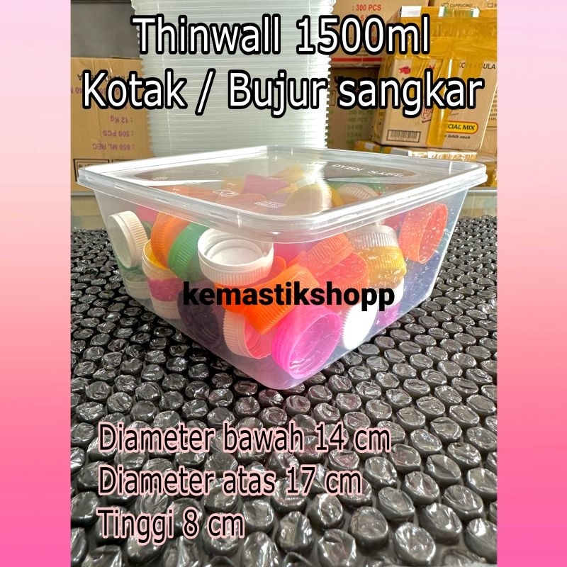 Jual (ISI 25 PCS) Thinwall 1500 ml kotak / Food Container 1500 ml ...