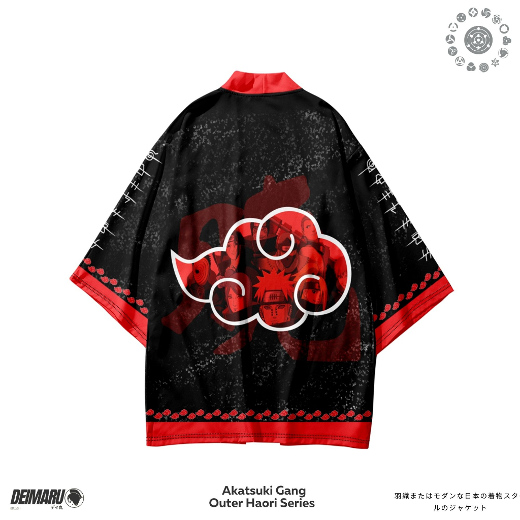 Jual Kostum Jepang Haori Akatsuki Gang Outer Motif Cardigan Unisex ...