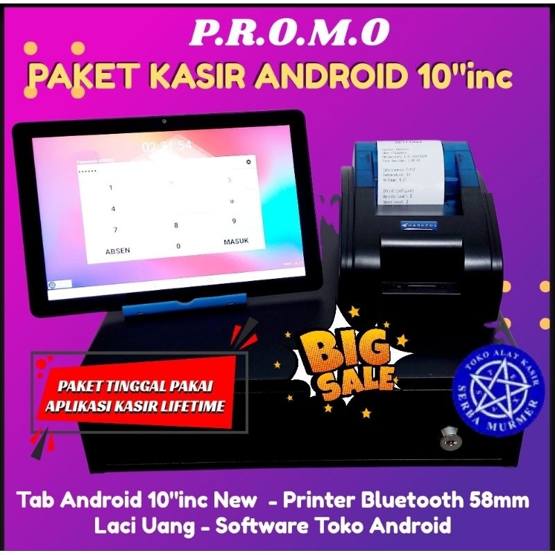 Jual Mesin Kasir Android 10" inc Lengkap Untuk Segala Usaha UMKM | Shopee Indonesia