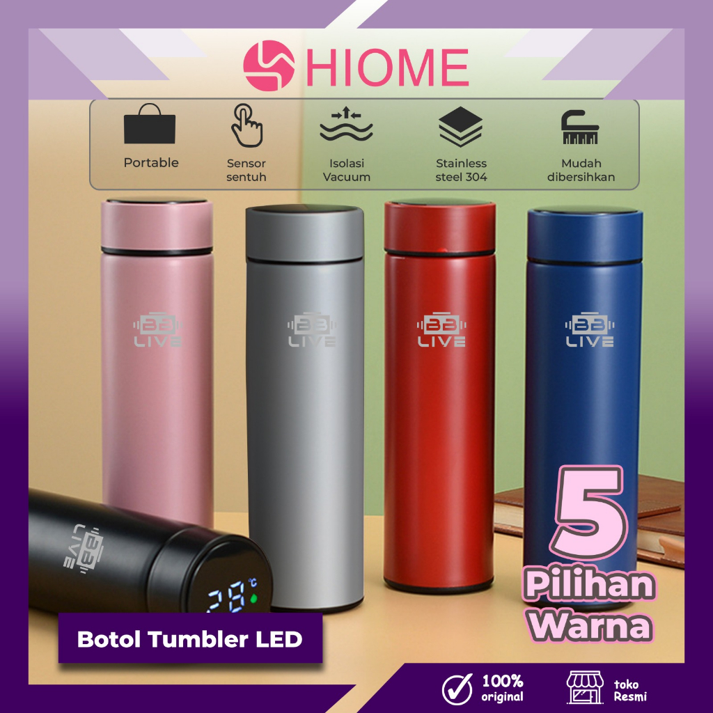 Jual HIOME Botol Tumbler Led / Termos Suhu 500ML / Termos Smart Led ...