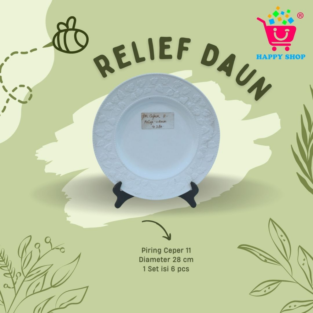 Jual RRT Dinnerware Set Motif Relief Daun ~ Piring ceper 11" | Shopee ...