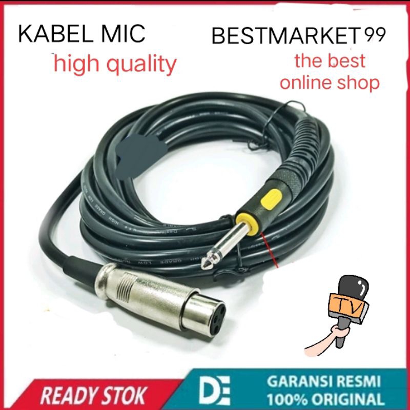 Jual BEST KABEL MIC / KABEL MICROPHONE JACK AKAI BESAR 5 MTR / 10 MTR ...