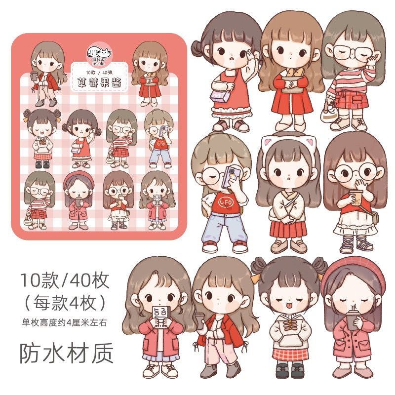 Jual Sticker Pack Aesthetic Tema Pakaian Anak Gadis Dekorasi Buku ...