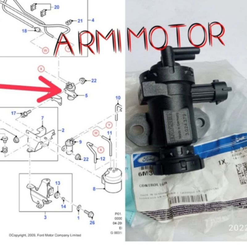 Jual Selenoid Vacum Turbo Ford Everest TDCI Ranger 2.5 cc 3.0 cc ...