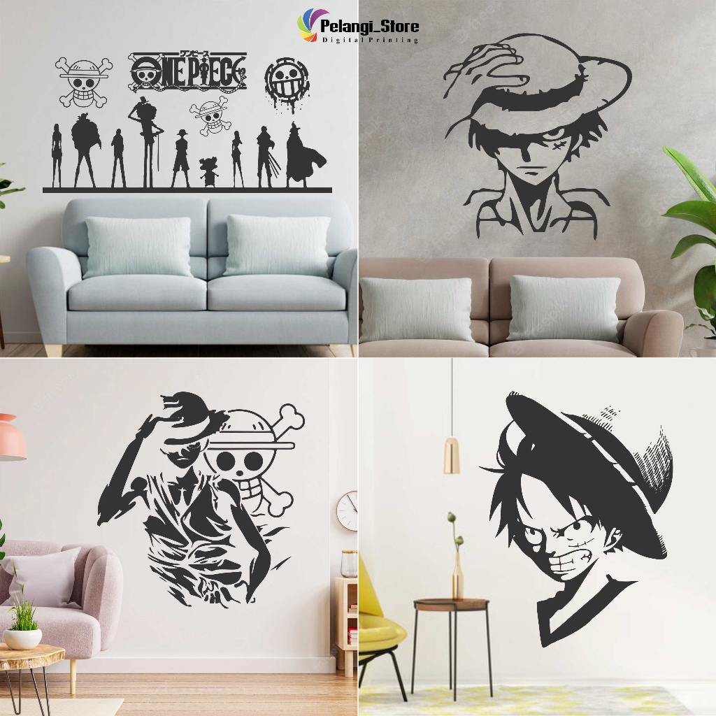 Jual WALL STICKER STIKER DINDING KACA CUTTING ANIME ONE PIECE WALL ...